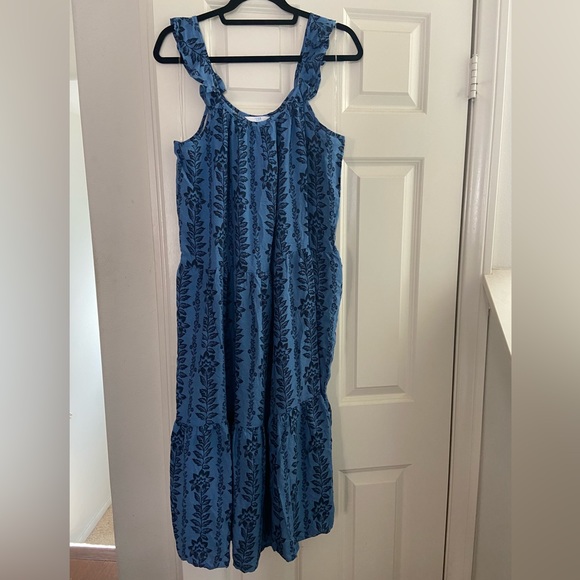 Time and Tru | Dresses | Time And Tru Blue Floral Maxi Dress Closeout ...